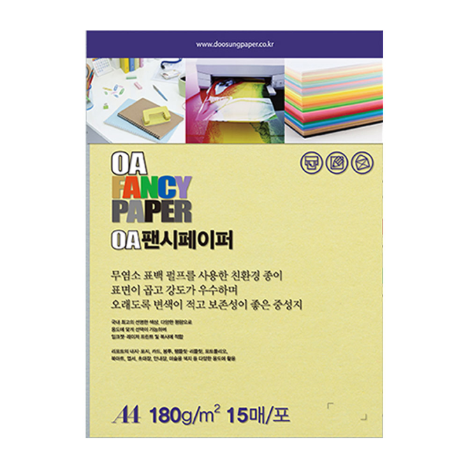 두성 OA팬시페이퍼 R03 흰배추색 180g A4-15매